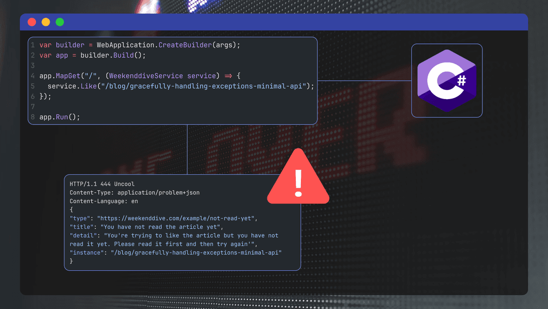 Gracefully handling exceptions in ASP.NET Core Minimal APIs | Weekenddive